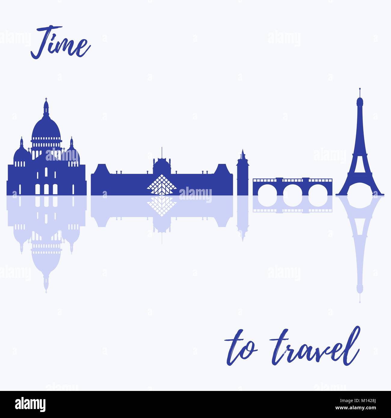 Famous buildings and constructions of Paris. Symbols and landmarks ...