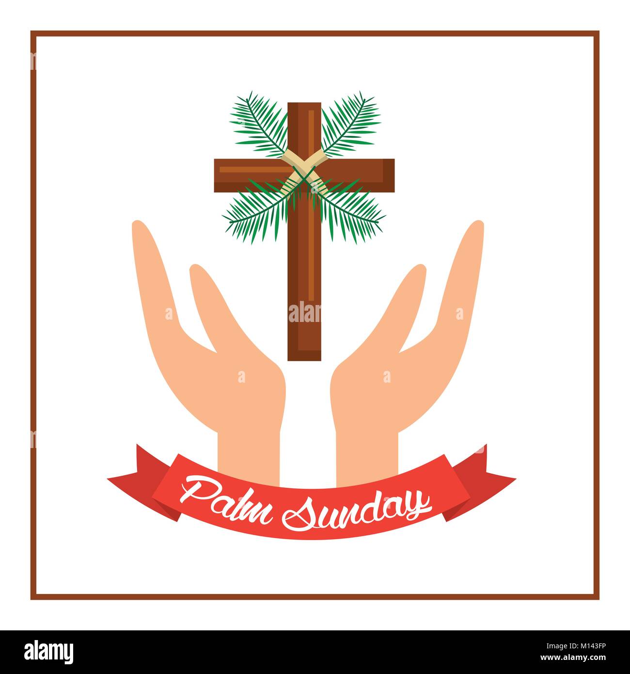 palm sunday passion christ hands with cross Stock Vector Image & Art ...