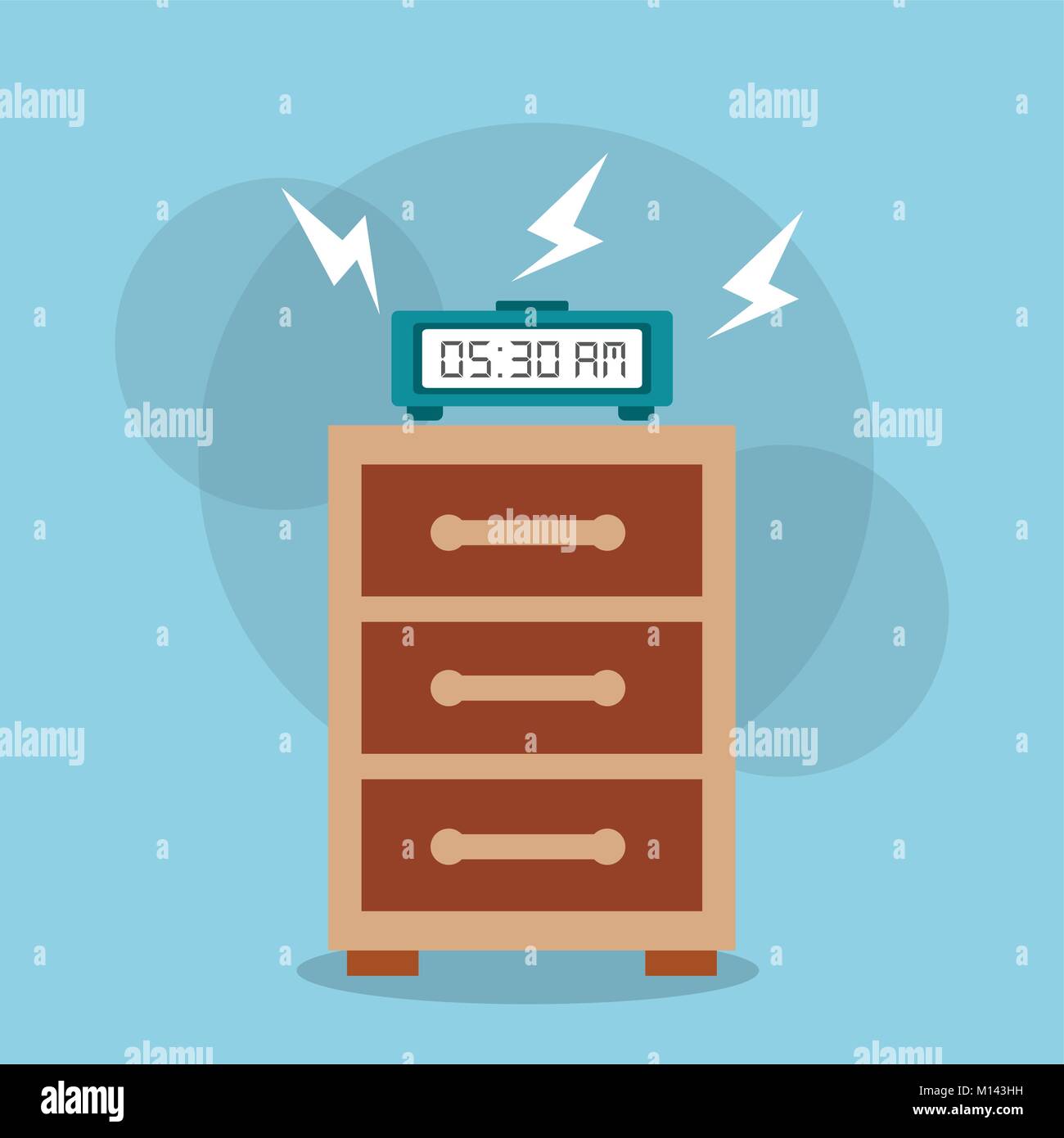 digital clock alarm on bedside table Stock Vector Image & Art - Alamy