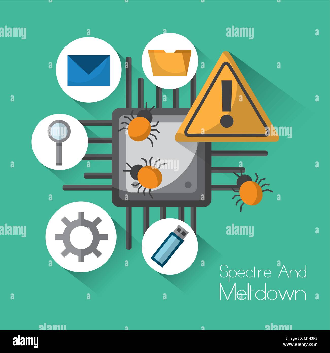 spectre and meltdown warning security virus Stock Vector Image & Art ...