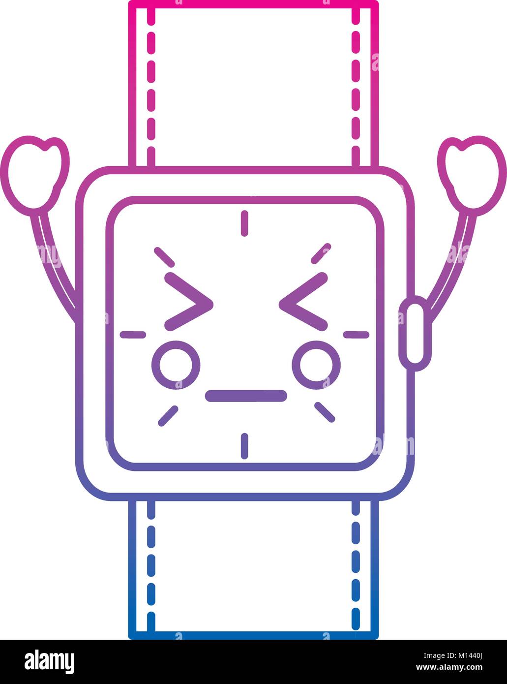 angry watch kawaii icon image Stock Vector Image & Art - Alamy