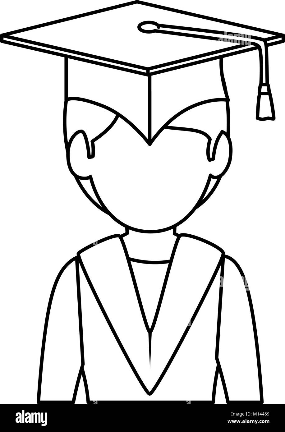 student graduated avatar character vector illustration design Stock ...