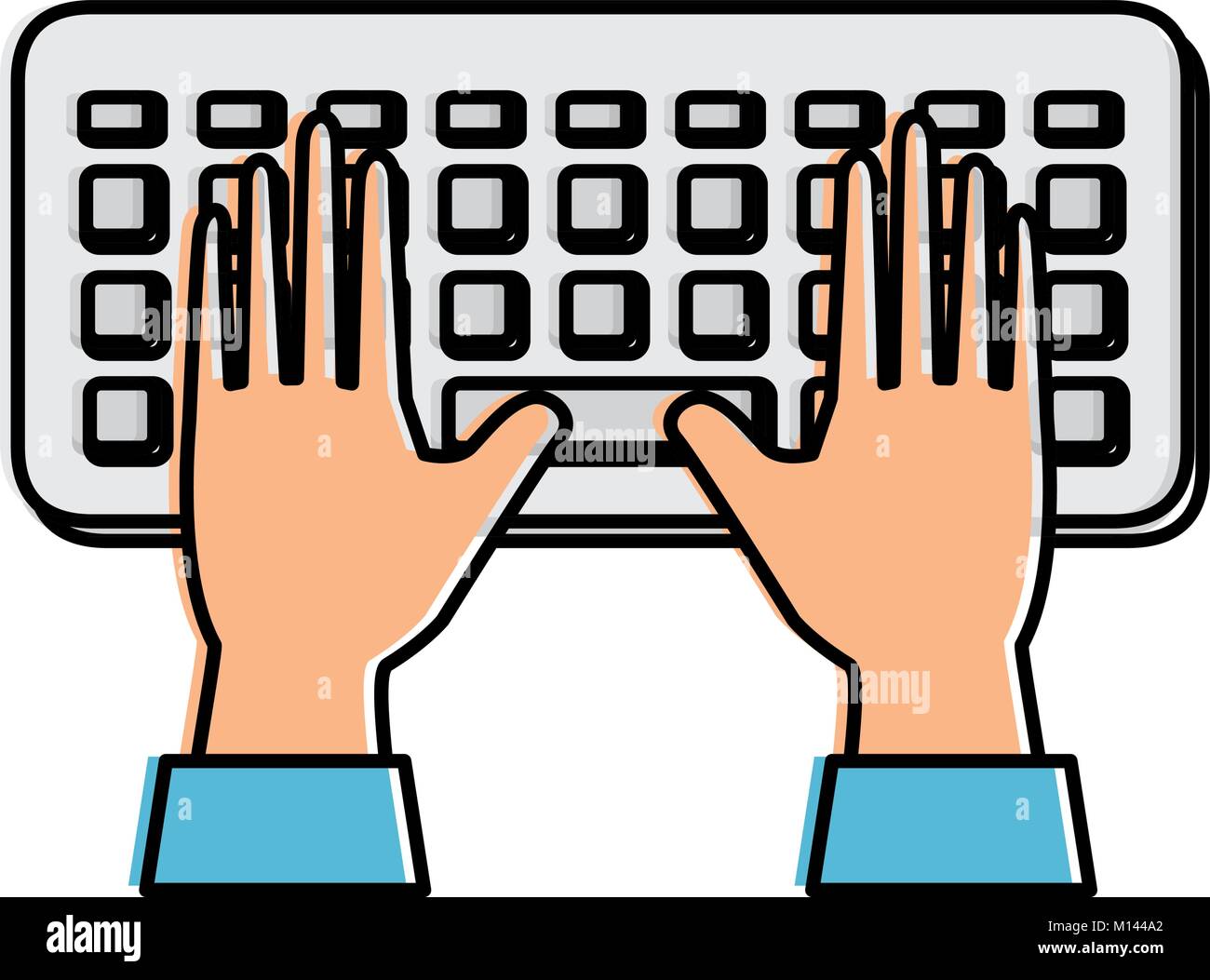 computer keyboard with hands user vector illustration design Stock ...