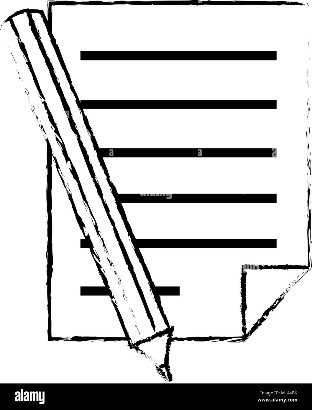 paper document with pencil vector illustration design Stock Vector ...