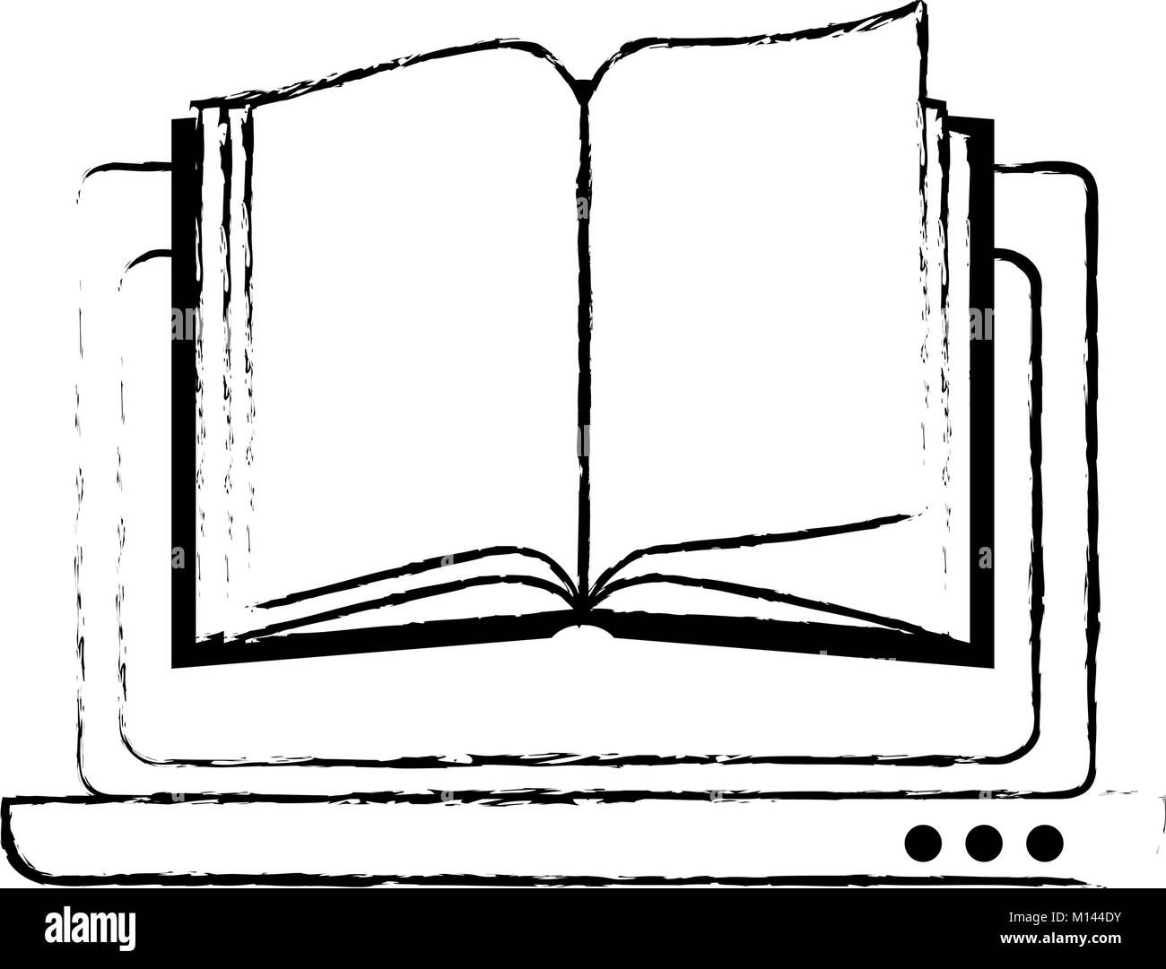 laptop computer with textbook vector illustration design Stock Vector ...