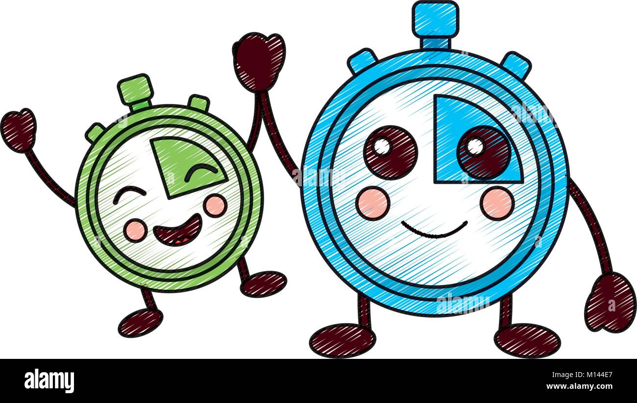 cartoon chronometer countdown kawaii character Stock Vector Image & Art ...