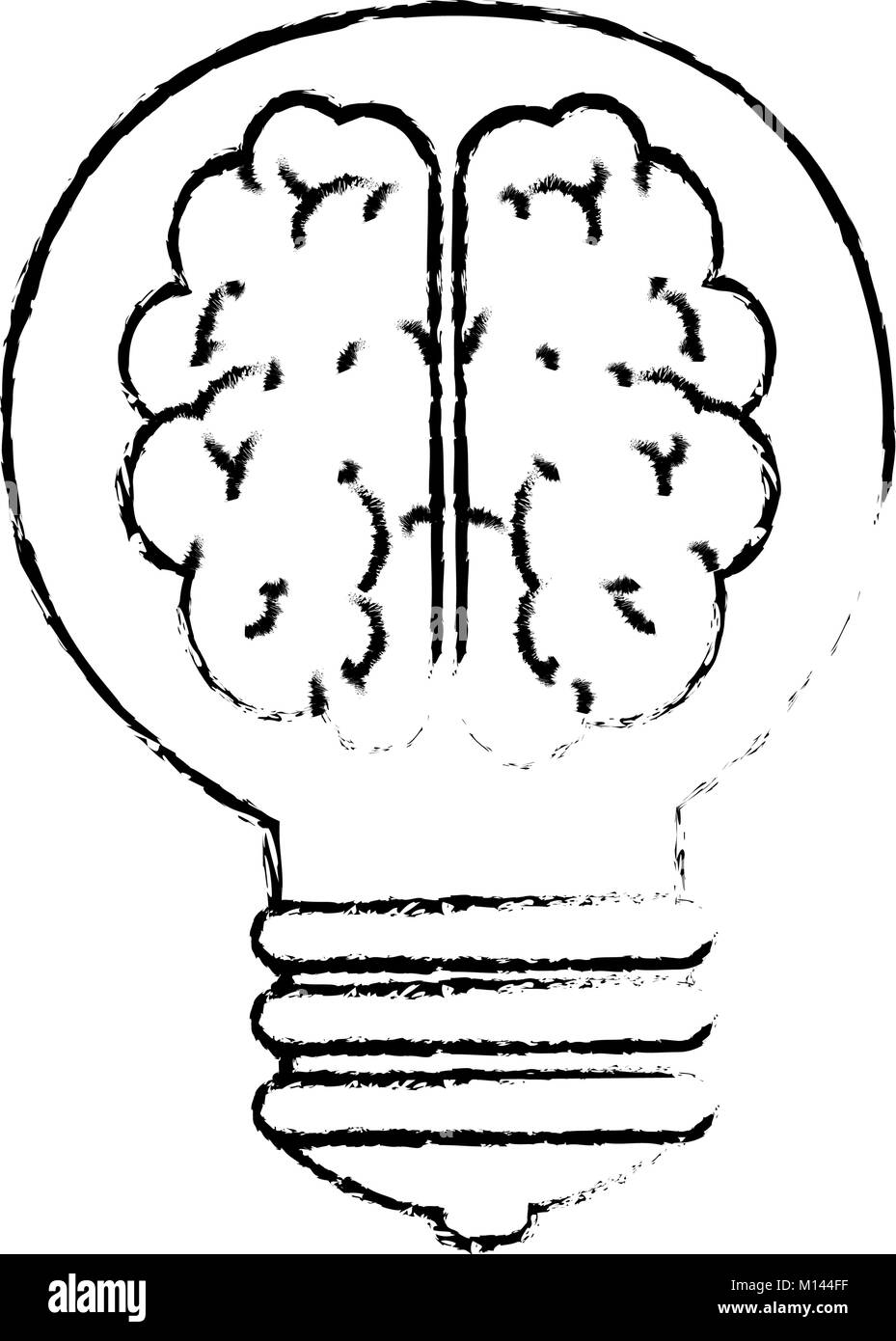 bulb light with brain vector illustration design Stock Vector Image ...