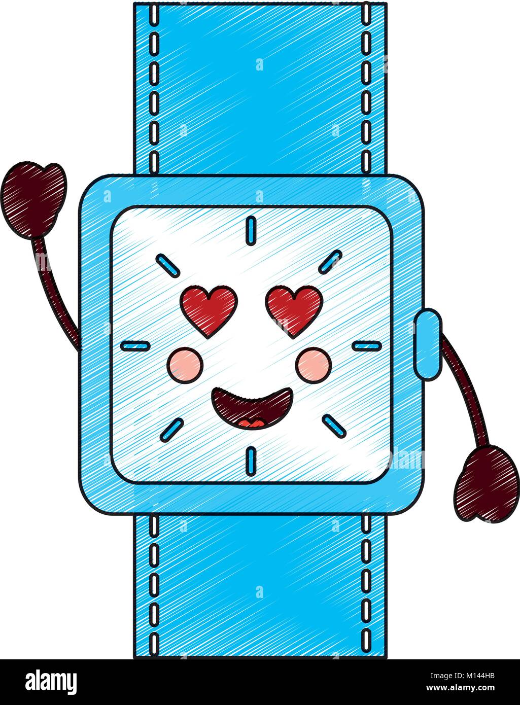 kawaii cartoon clock alarm character Stock Vector Image & Art - Alamy