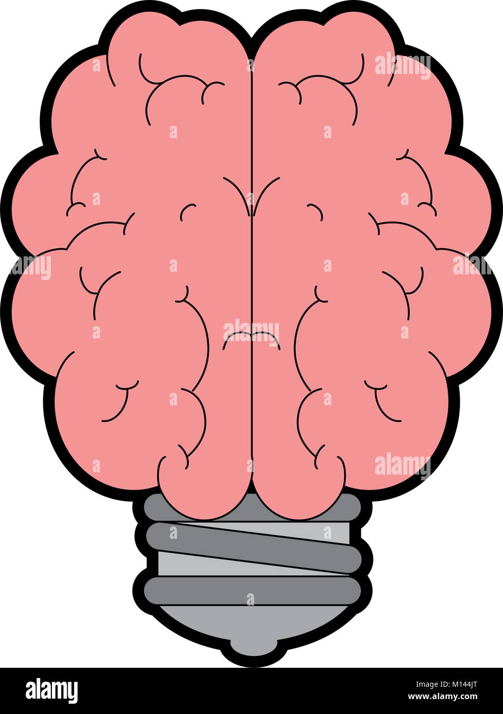 bulb light with brain vector illustration design Stock Vector Image ...