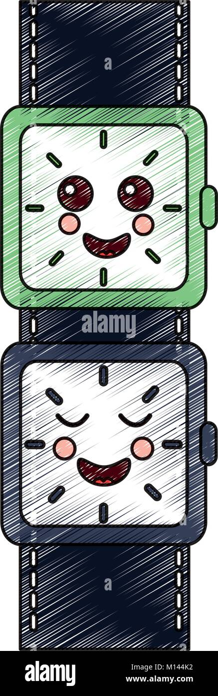 cartoon kawaii wrist watch character Stock Vector Image & Art - Alamy