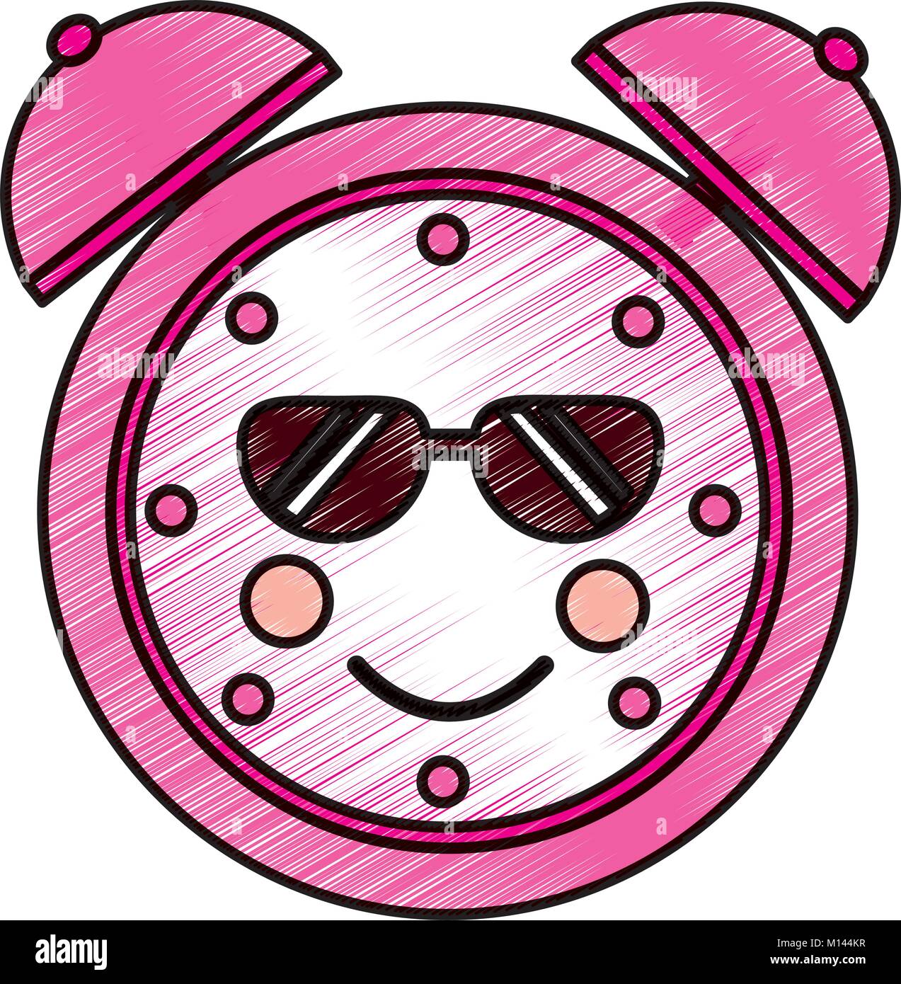 kawaii cartoon clock alarm character Stock Vector Image & Art - Alamy