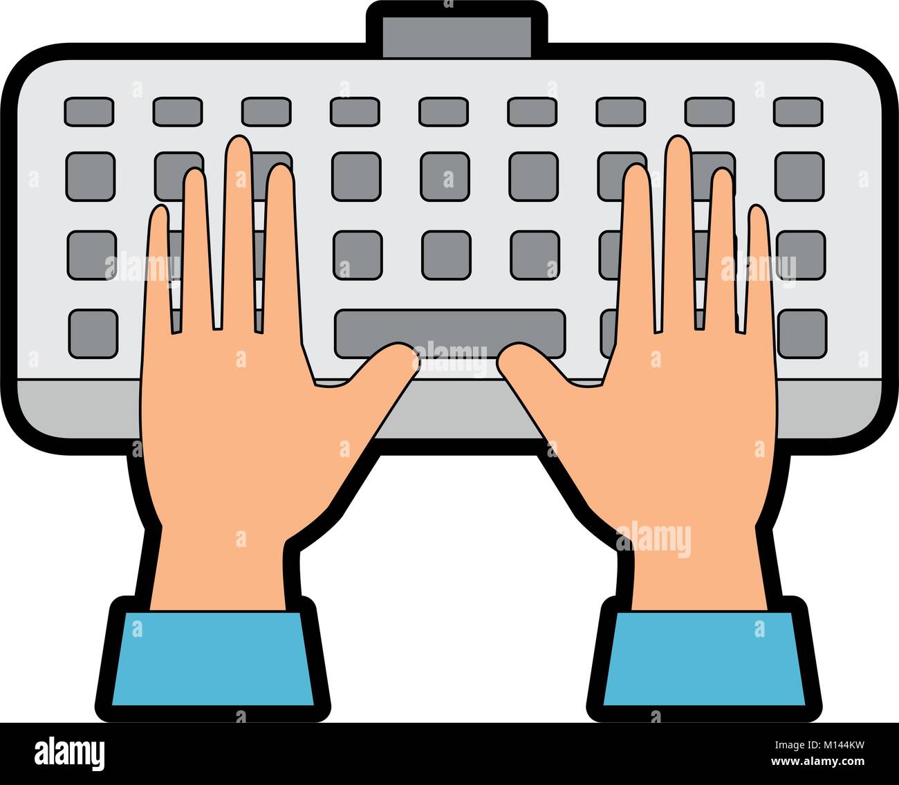 computer keyboard with hands user vector illustration design Stock ...