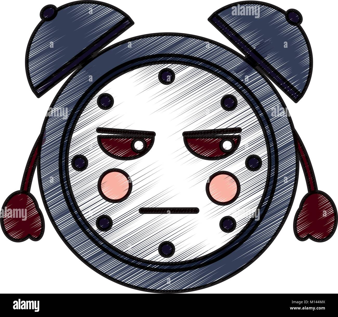 kawaii cartoon angry clock alarm character Stock Vector Image & Art - Alamy