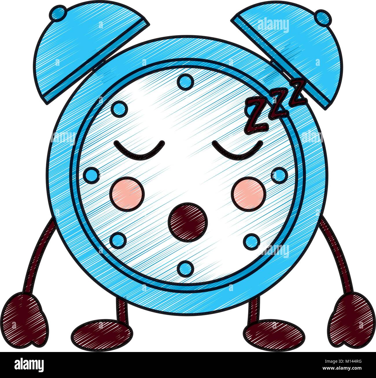 kawaii cartoon clock alarm character Stock Vector Image & Art - Alamy