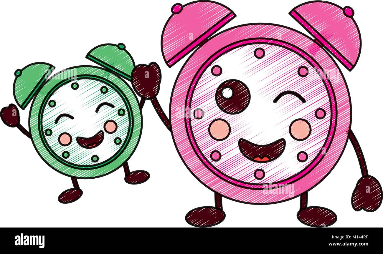 kawaii cartoon sleep clock alarm character Stock Vector Image & Art - Alamy