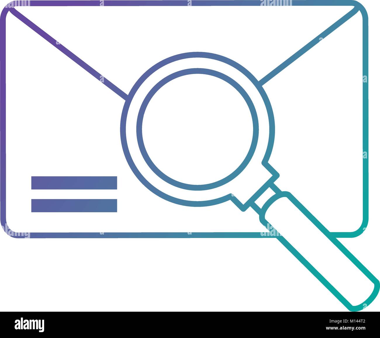 mail envelope with magnifying glass Stock Vector Image & Art - Alamy