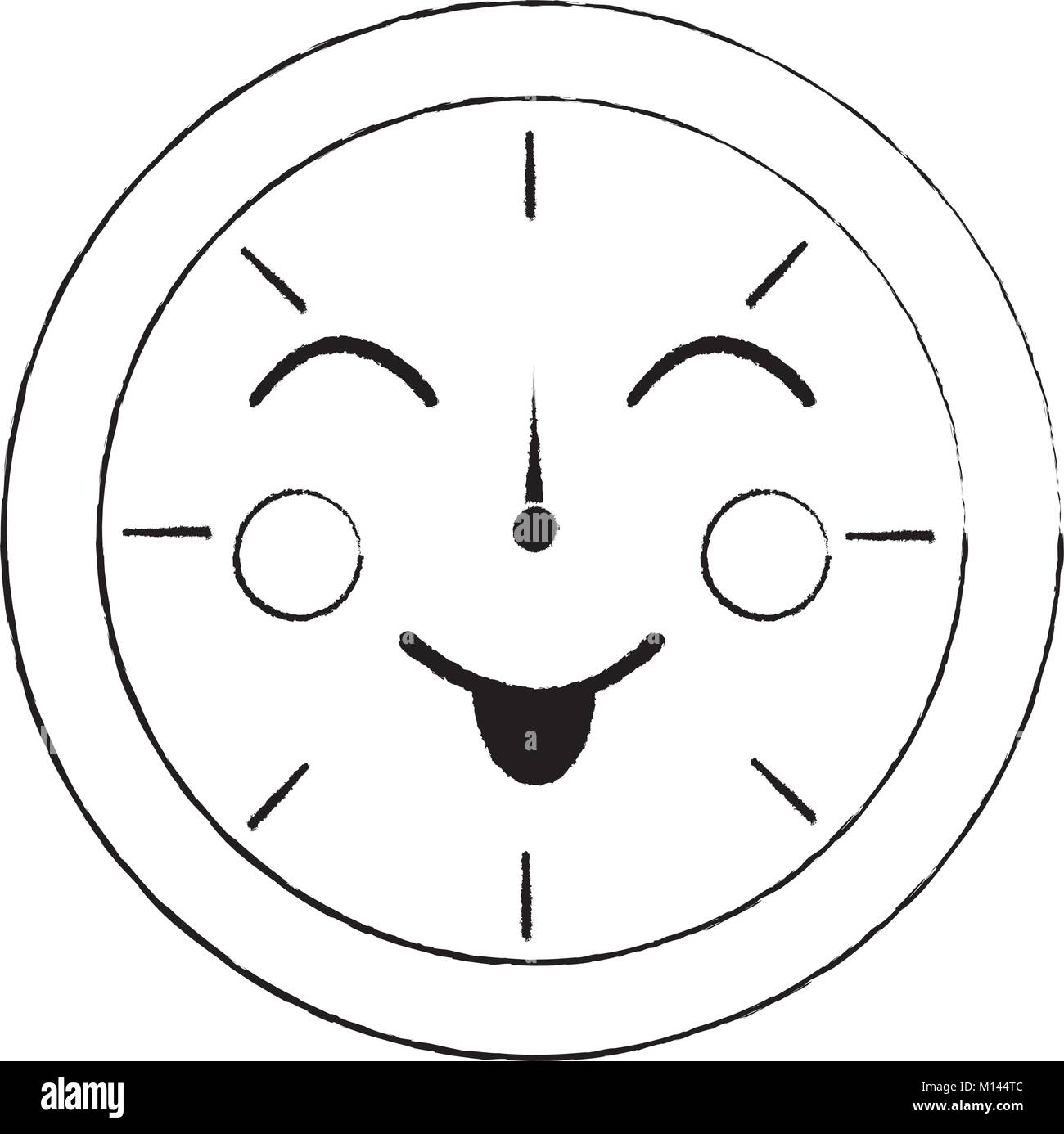 kawaii round clock time cartoon character Stock Vector Image & Art - Alamy