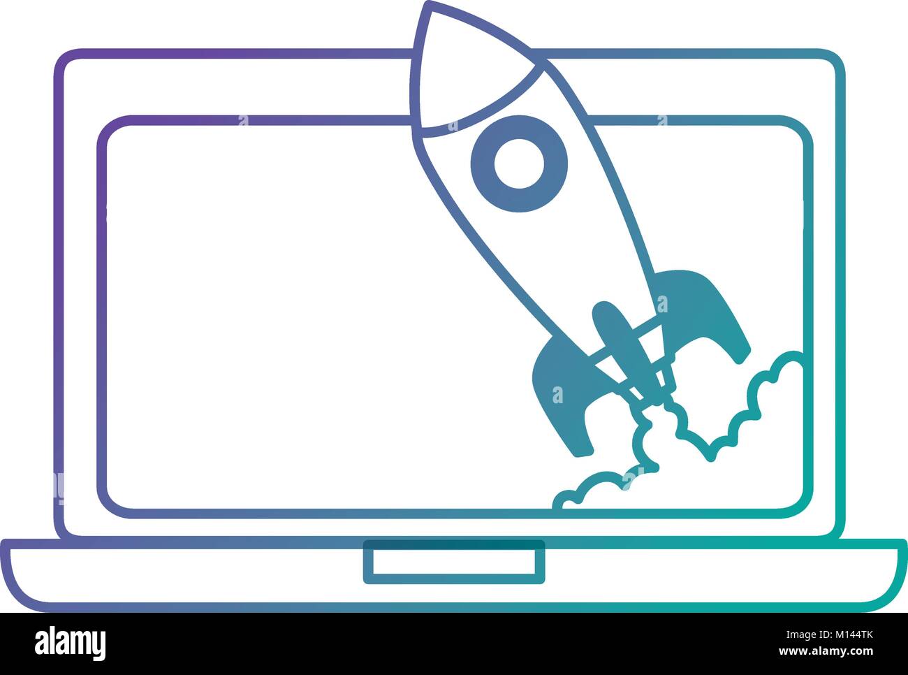 laptop computer with rocket launcher Stock Vector Image & Art - Alamy