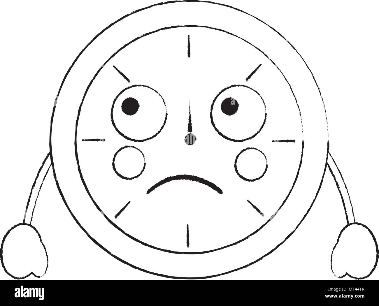 kawaii round clock time cartoon character Stock Vector Image & Art - Alamy