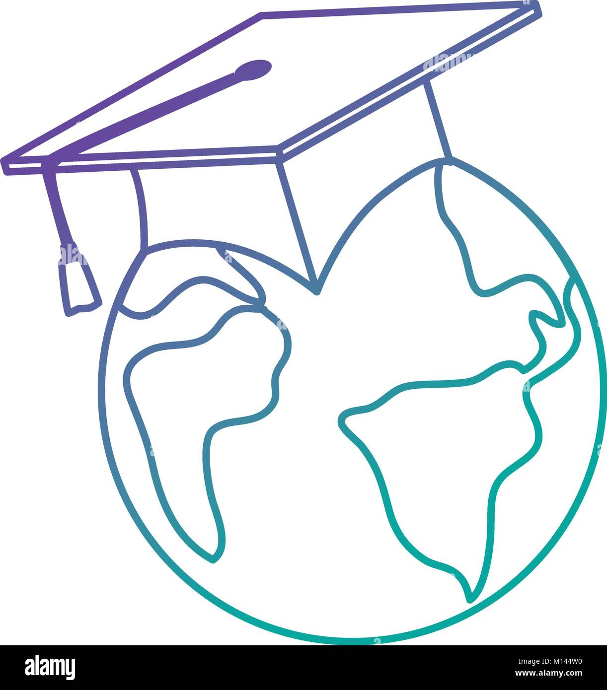earth planet with hat graduation Stock Vector Image & Art - Alamy
