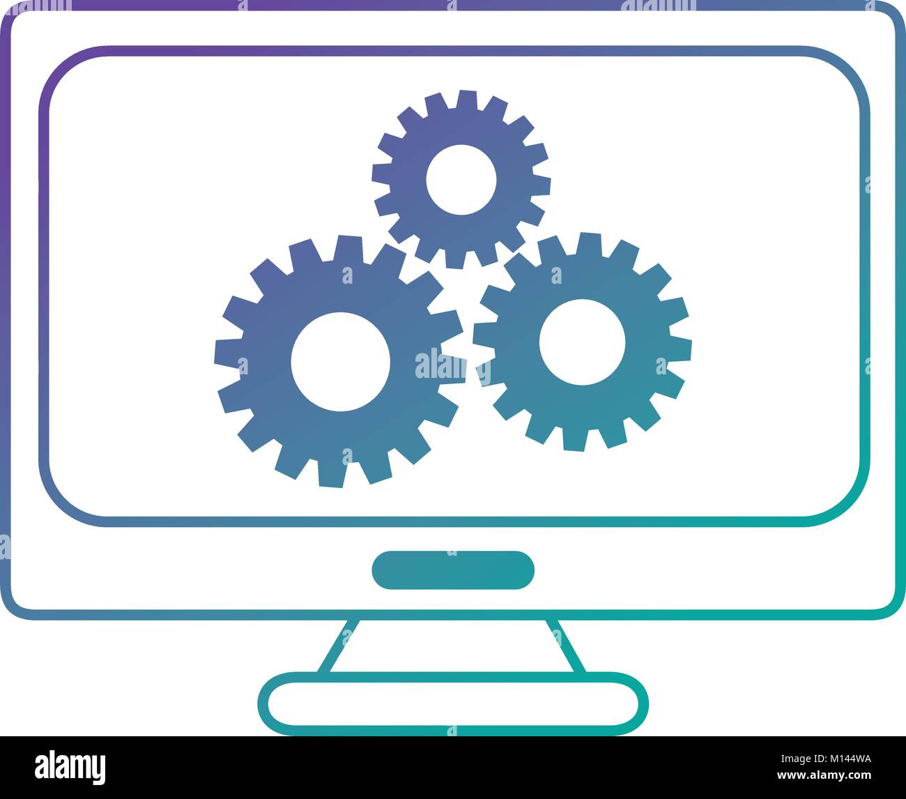 computer display with gears Stock Vector Image & Art - Alamy