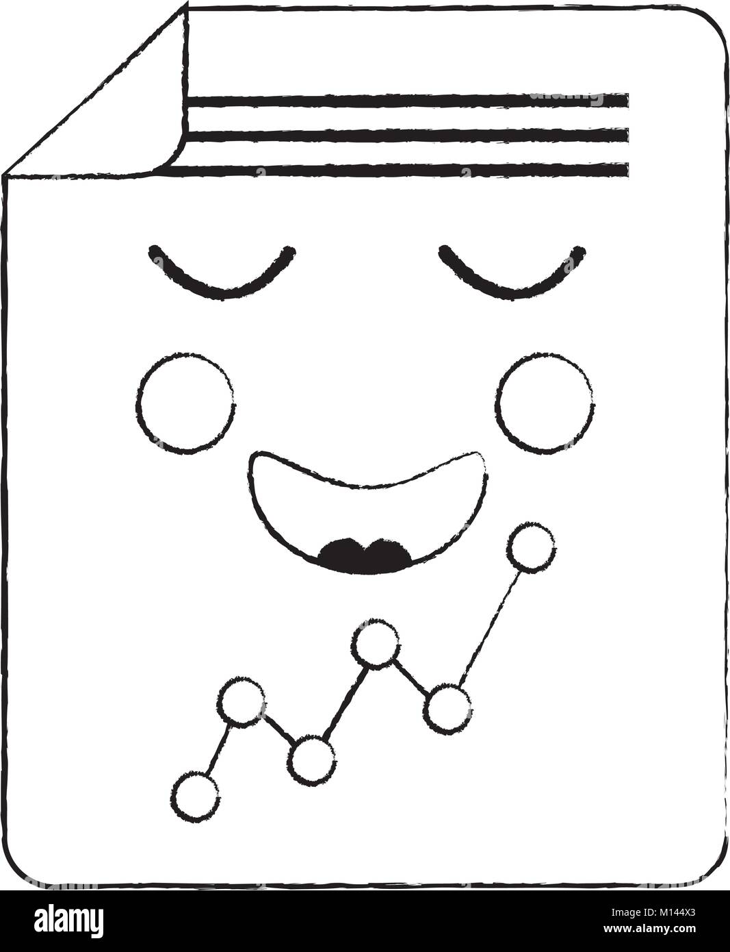 document sheet graph kawaii cartoon Stock Vector Image & Art - Alamy