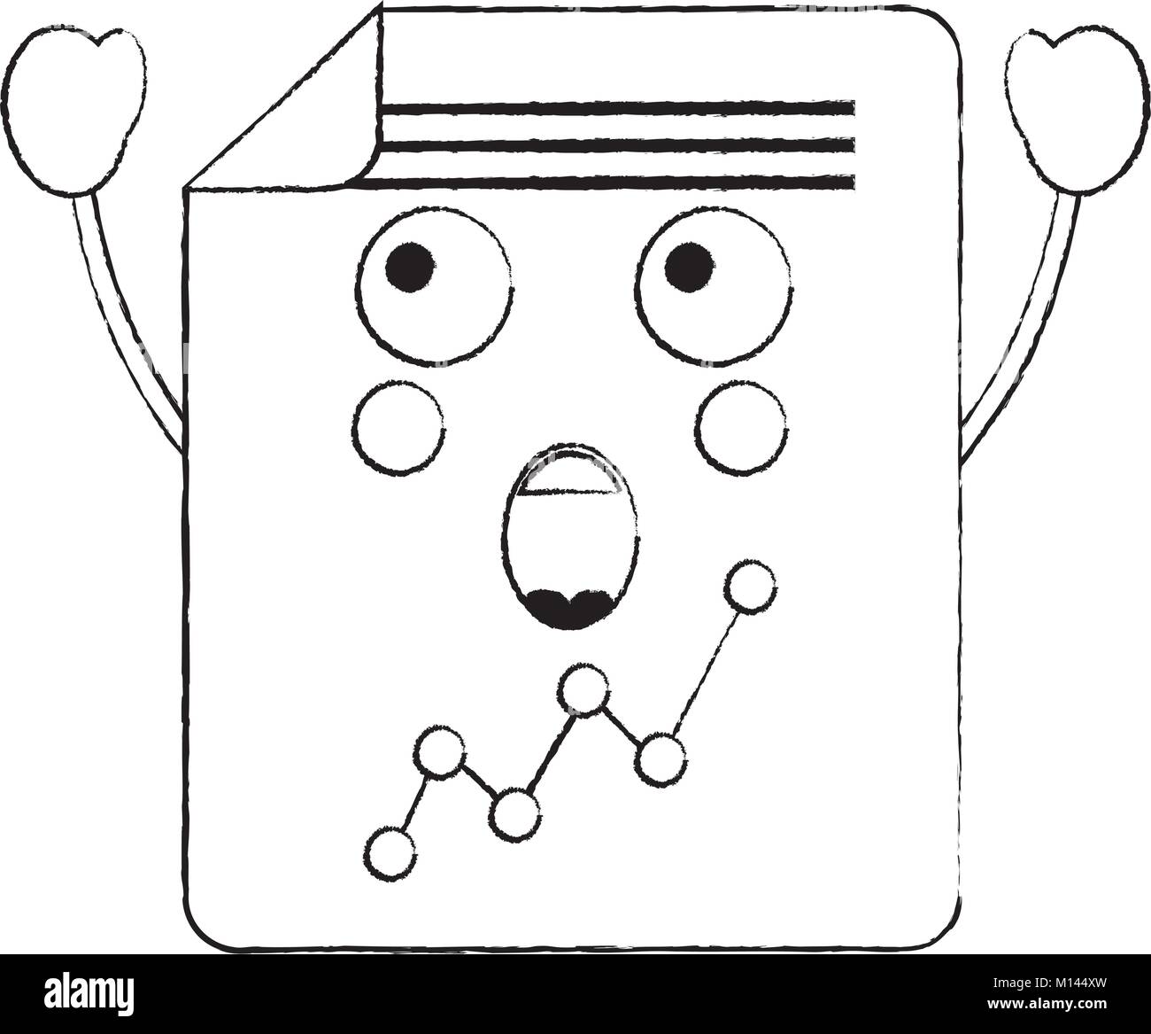 document sheet graph kawaii cartoon Stock Vector Image & Art - Alamy