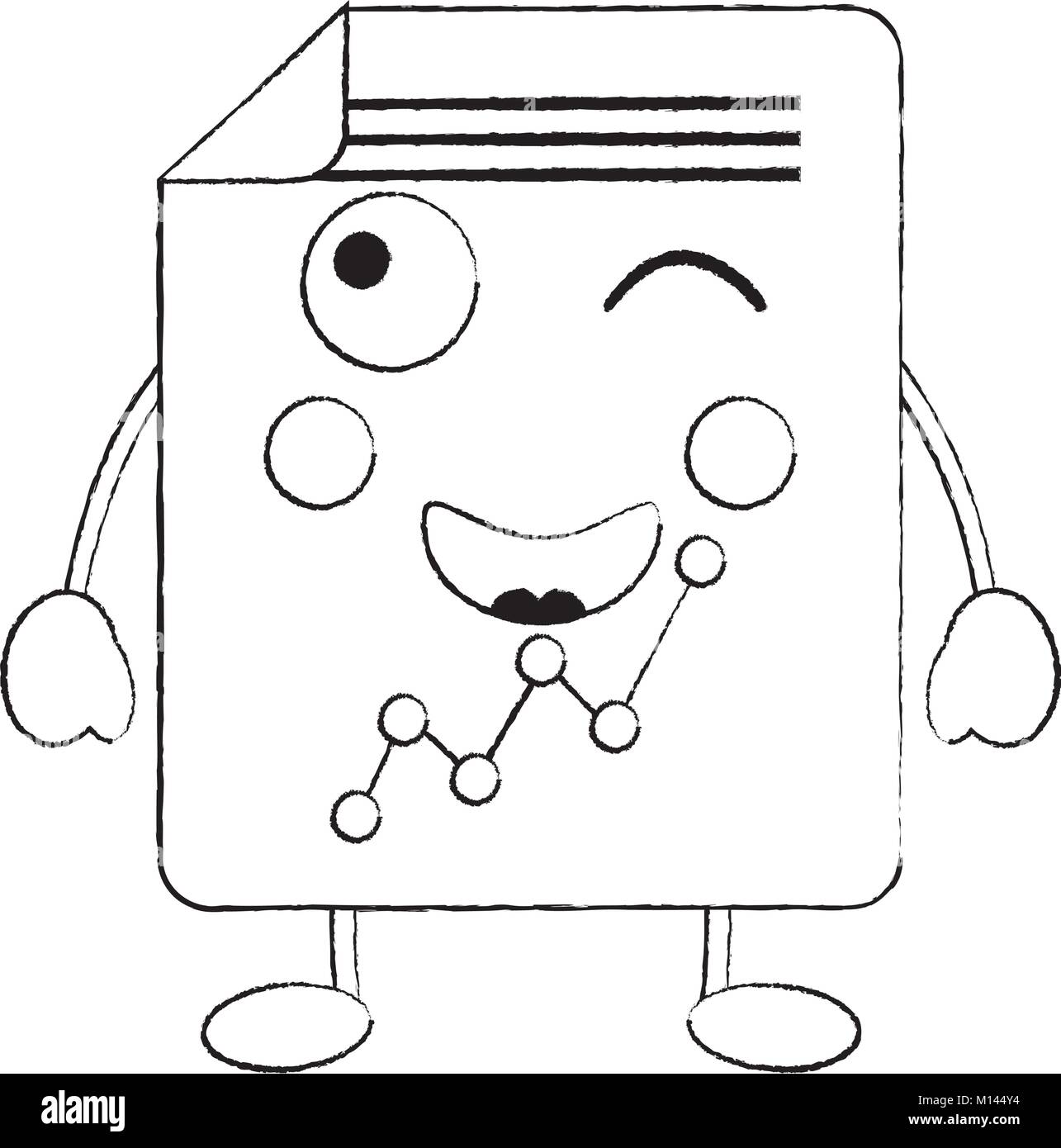 document sheet graph kawaii cartoon Stock Vector Image & Art - Alamy