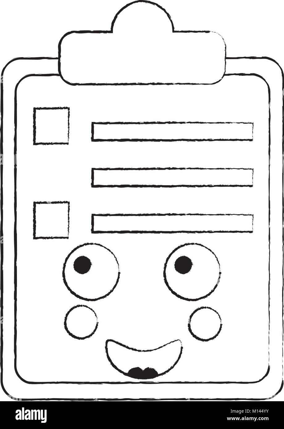 paper clipboard kawaii character cartoon Stock Vector Image & Art - Alamy