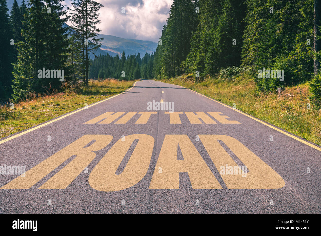 Road trip words on hi-res stock photography and images - Alamy