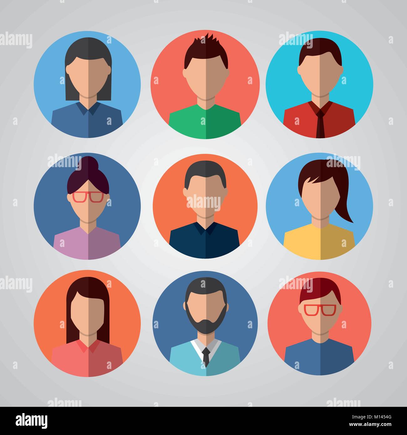 avatar people internet character female male circle icons Stock Vector ...