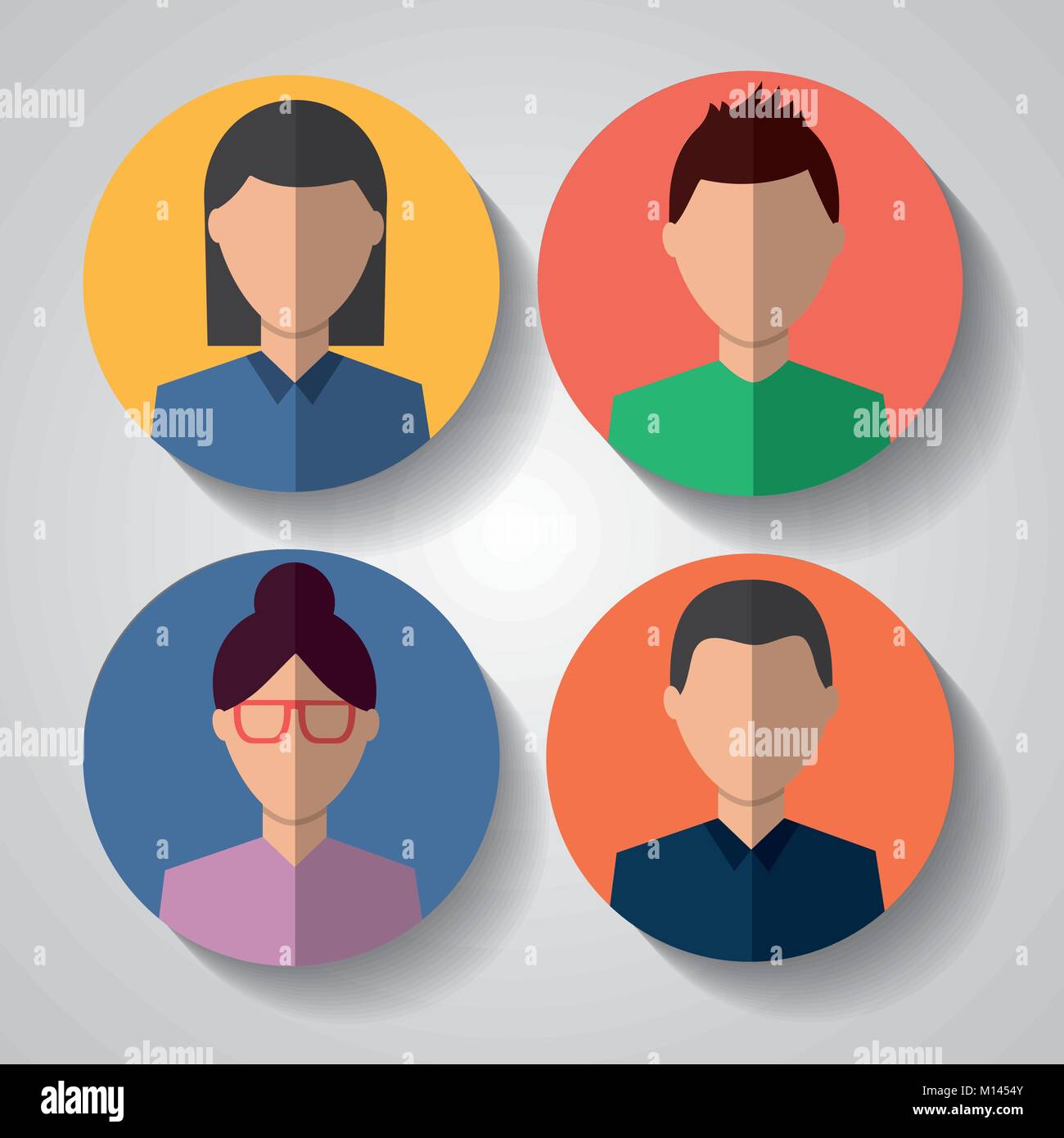 avatar people internet character female male circle icons Stock Vector ...