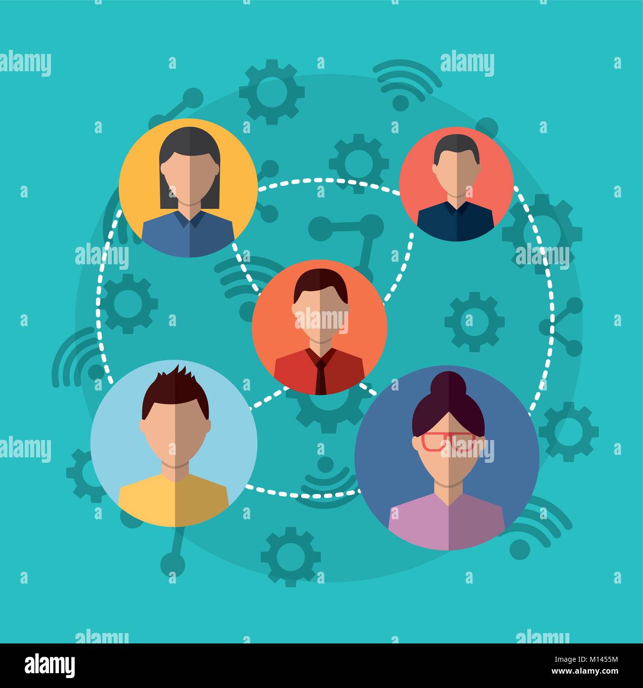 Team work students group Stock Vector Images - Alamy