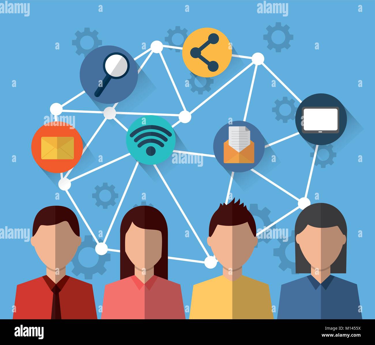 people internet social media work communication Stock Vector Image ...