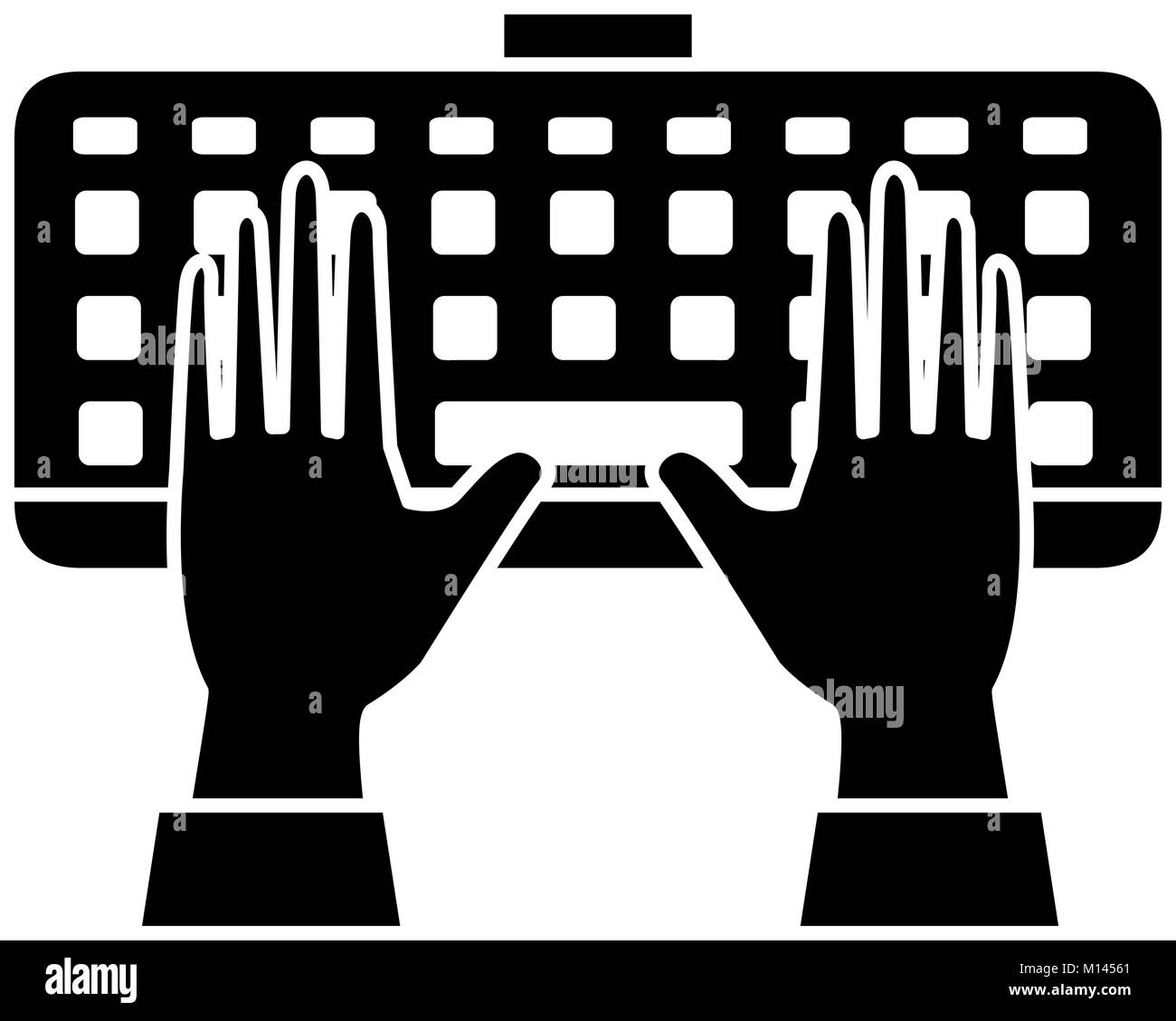 computer keyboard with hands user vector illustration design Stock ...