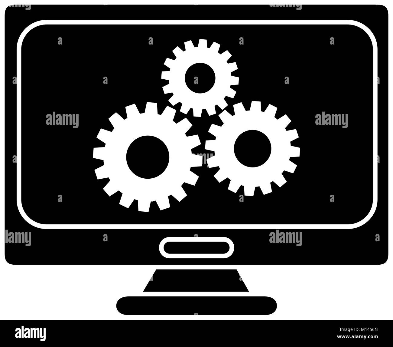 computer display with gears vector illustration design Stock Vector ...