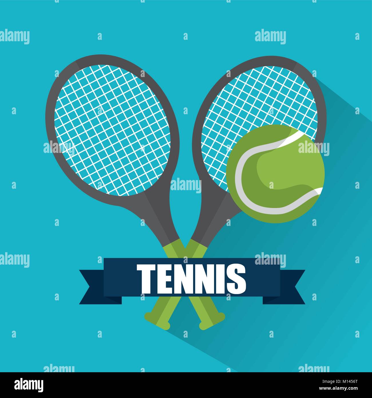 tennis cross racket ball banner emblem Stock Vector Image & Art - Alamy