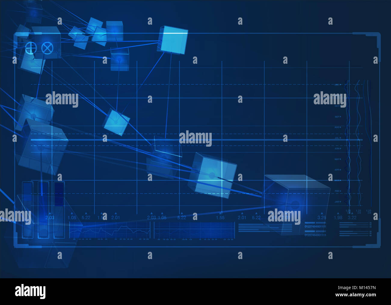 A Concept Showing A Network Of Interconnected Blocks Of Data Depicting