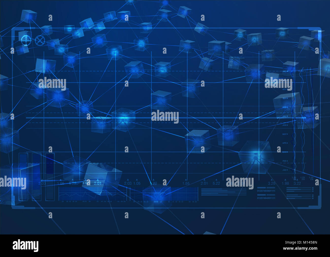 A Concept Showing A Network Of Interconnected Blocks Of Data Depicting