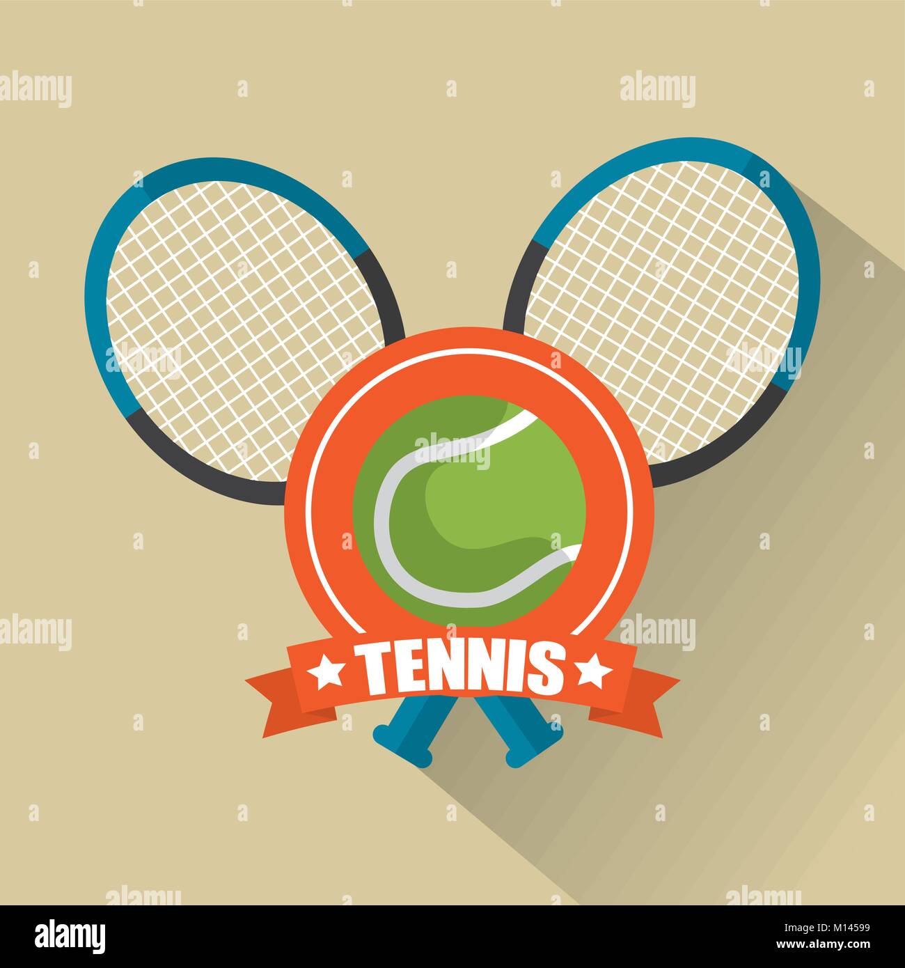 tennis rackets cross and ball sport emblem Stock Vector Image & Art - Alamy