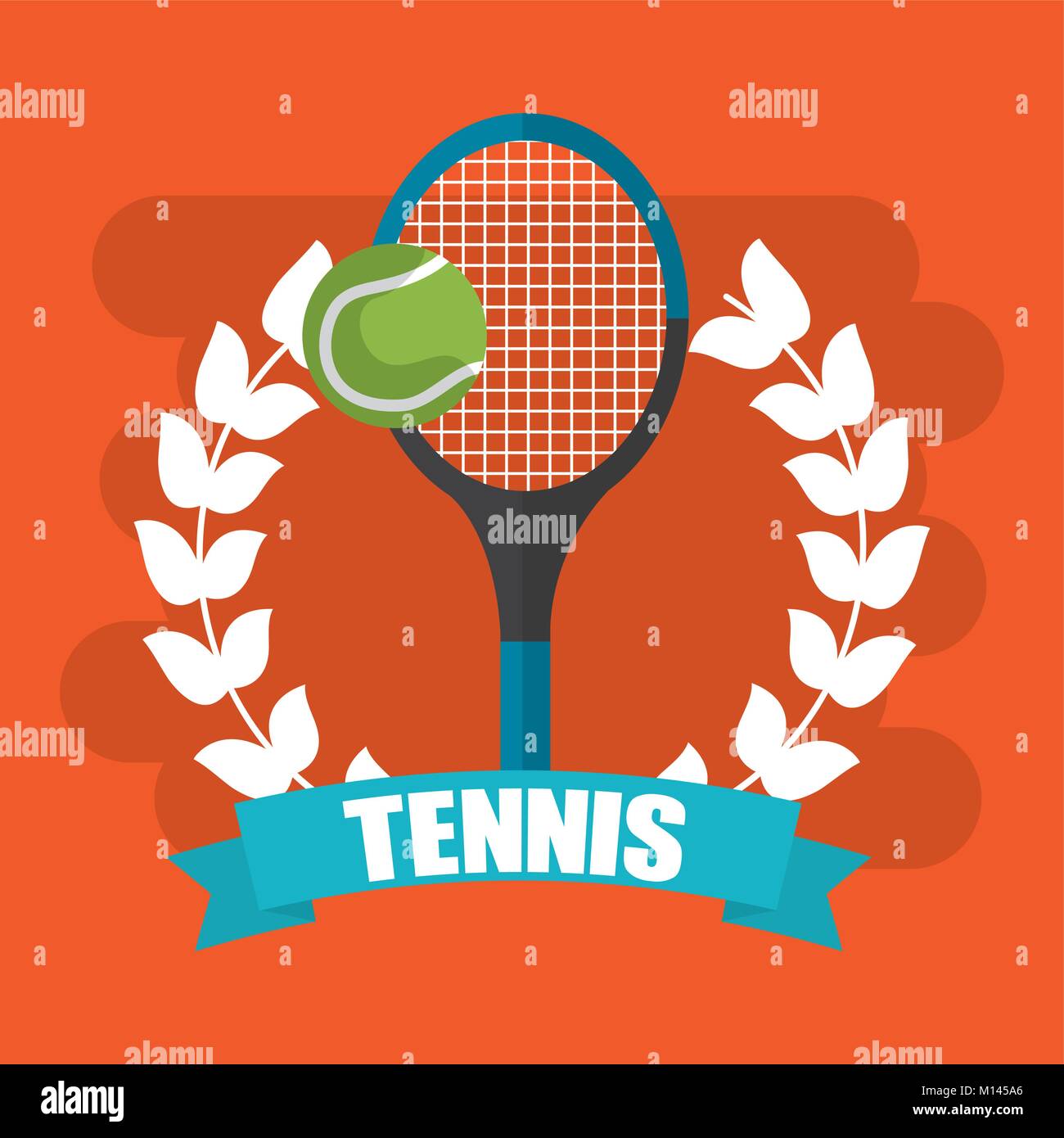 tennis racket and ball wreath banner Stock Vector Image & Art - Alamy