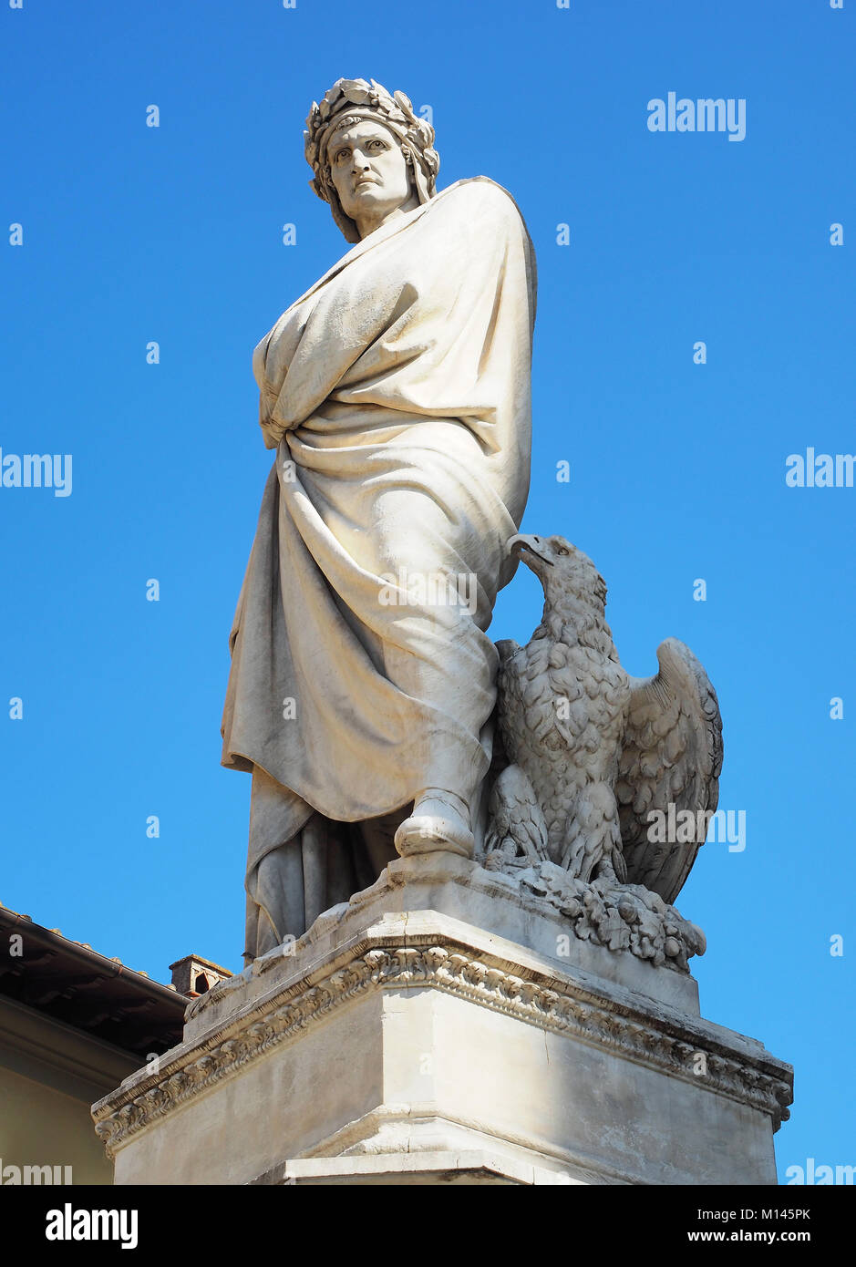 Italy,Tuscany,Florence,Santa Croce Square,Statue of Dante Alighieri ...