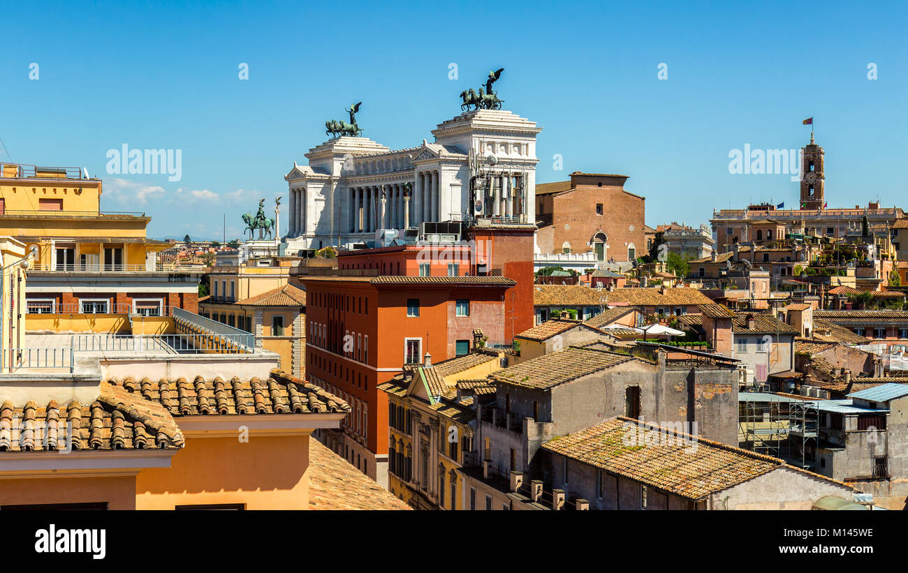Panoramic view over the historic center of Rome, Italy from Castel Sant ...