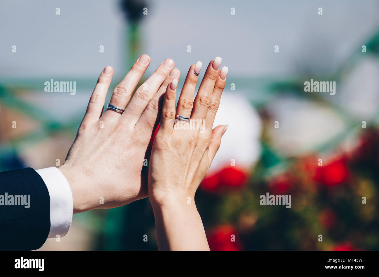 Two bridal couples hi-res stock photography and images - Alamy