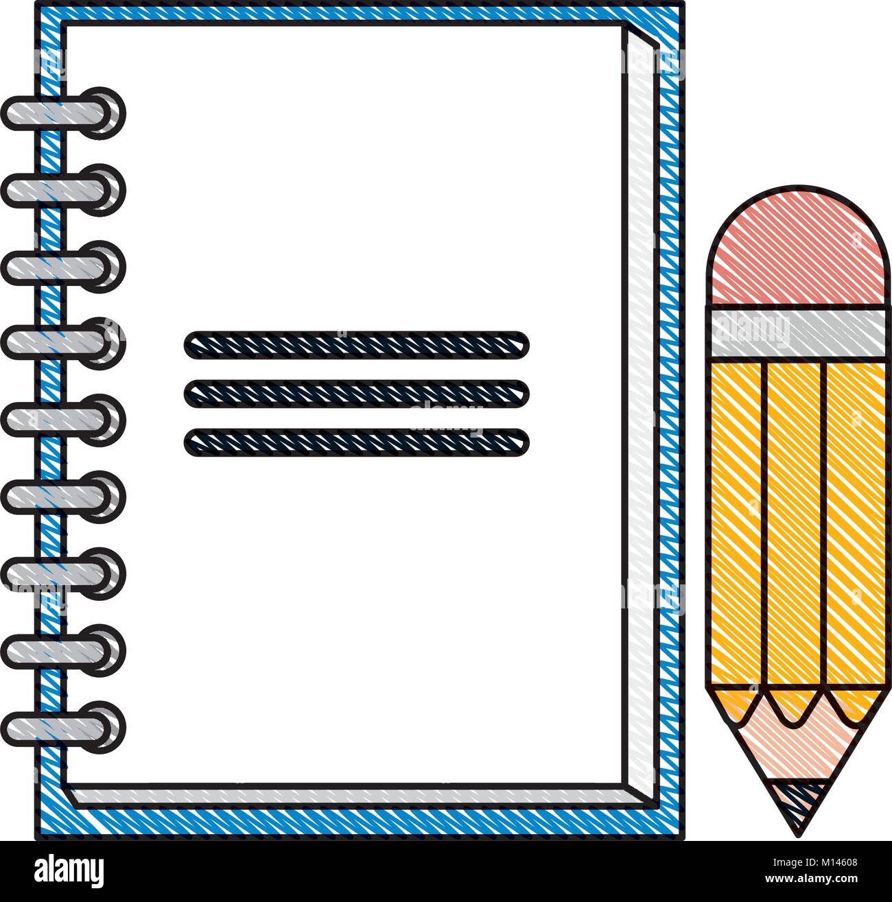 note book with pencil vector illustration design Stock Vector Image ...