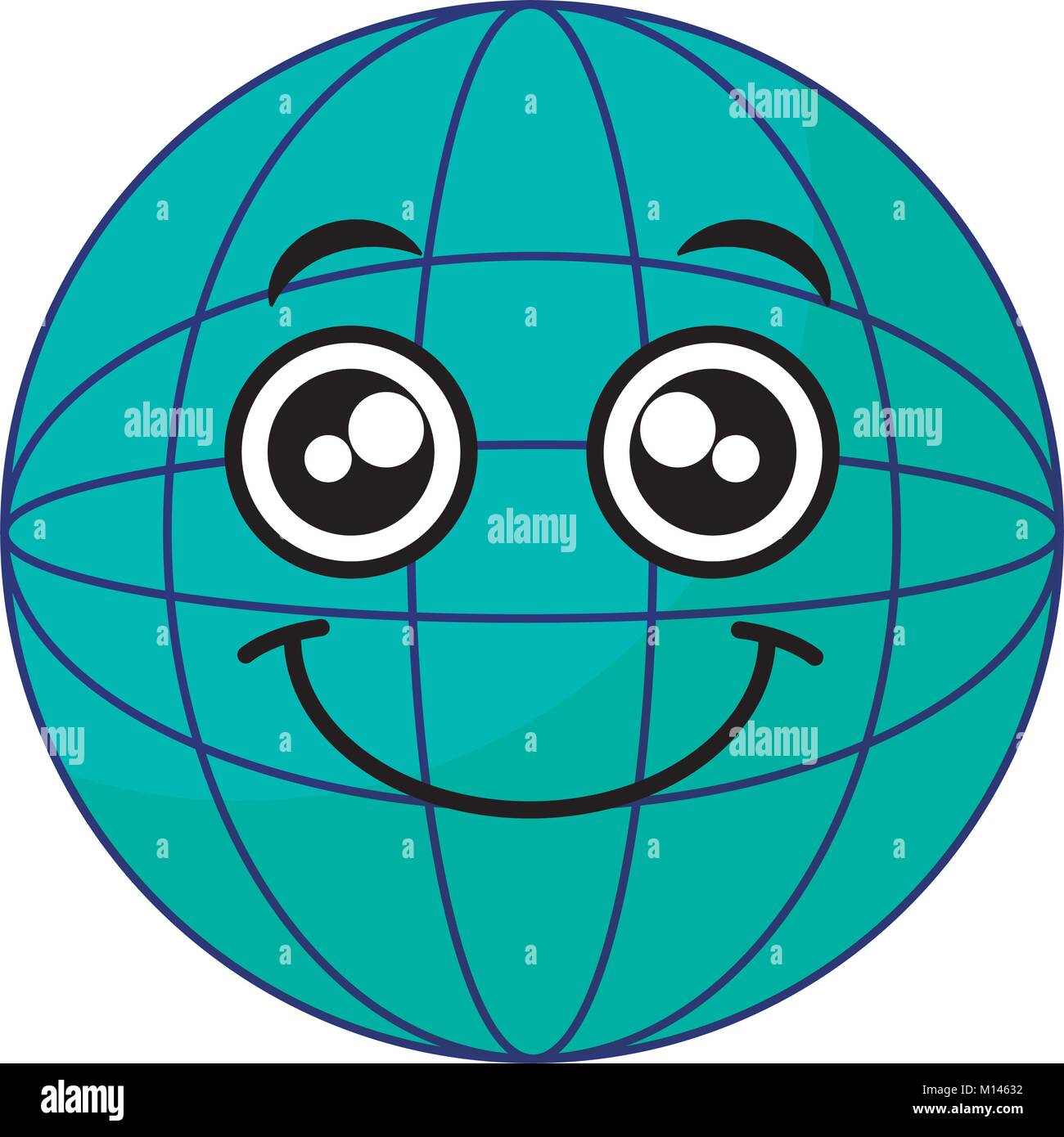 sphere planet kawaii character vector illustration design Stock Vector ...