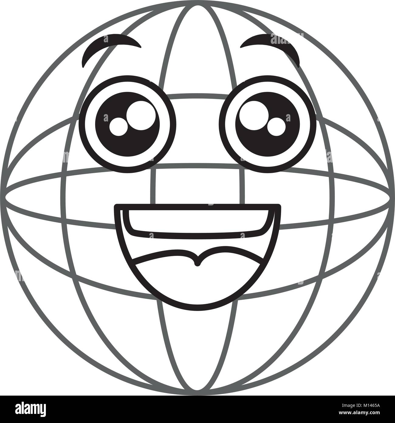 sphere planet kawaii character vector illustration design Stock Vector ...