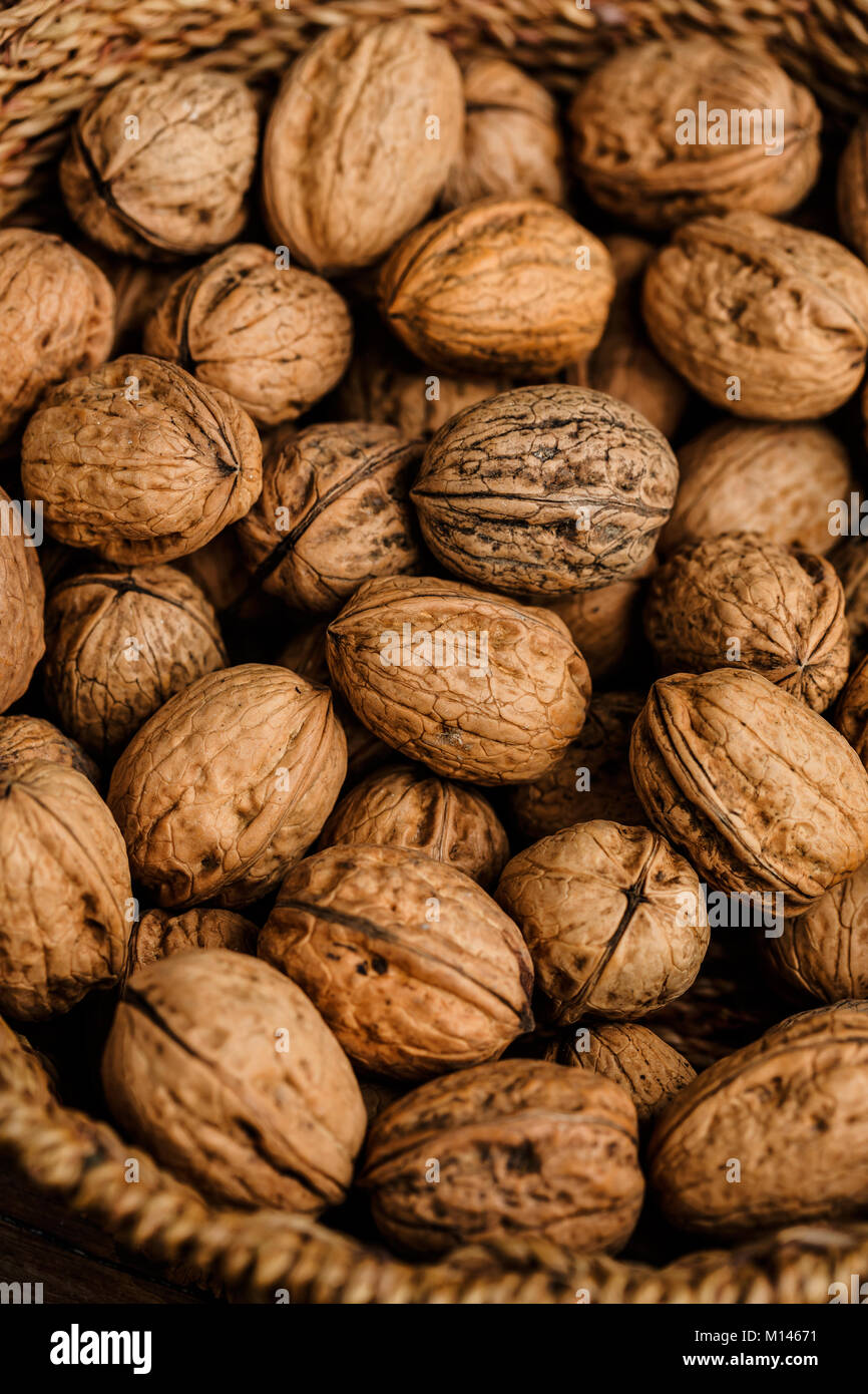 walnuts in a basket Stock Photo - Alamy
