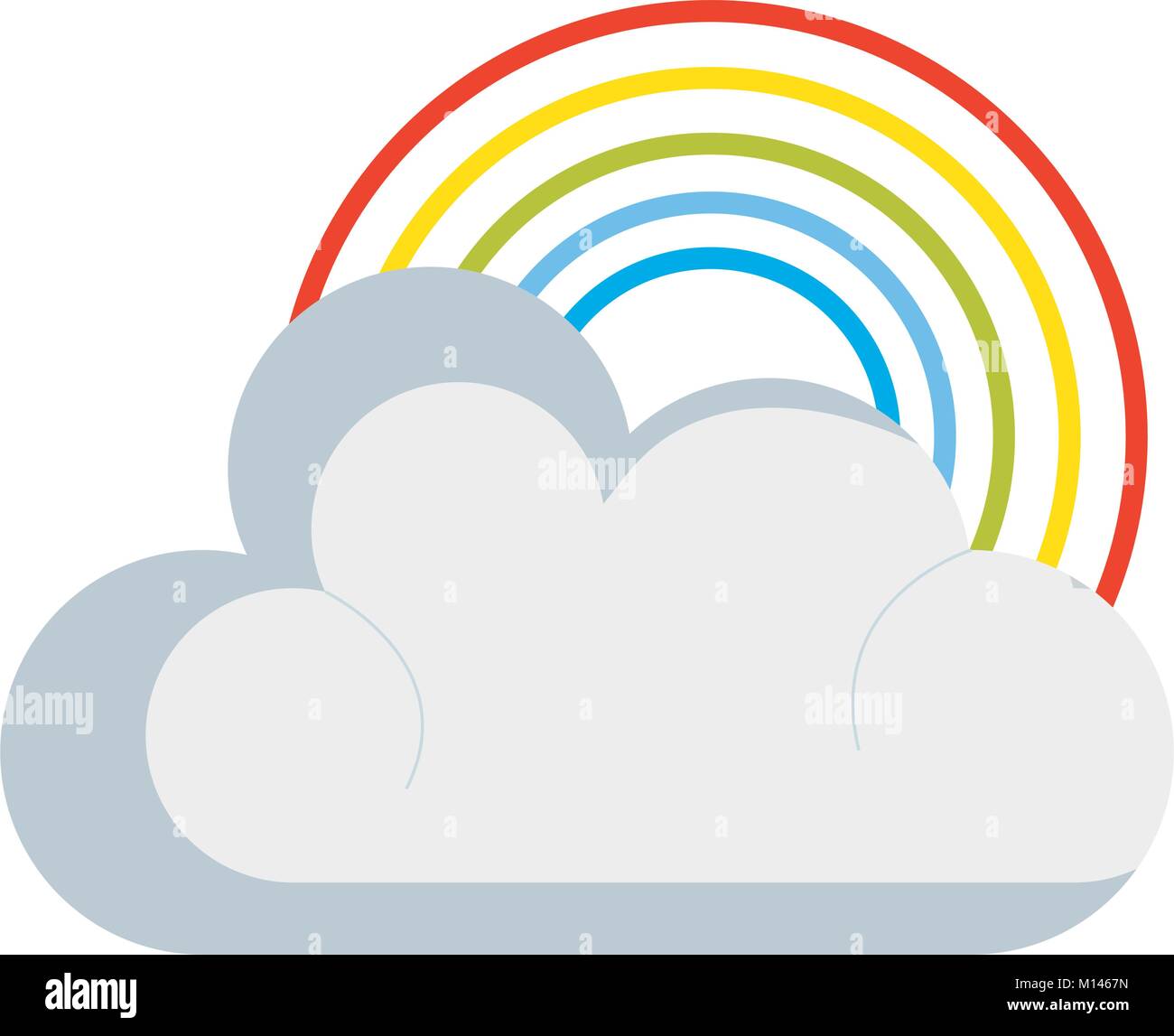 weather cloud with rainbow vector illustration design Stock Vector ...