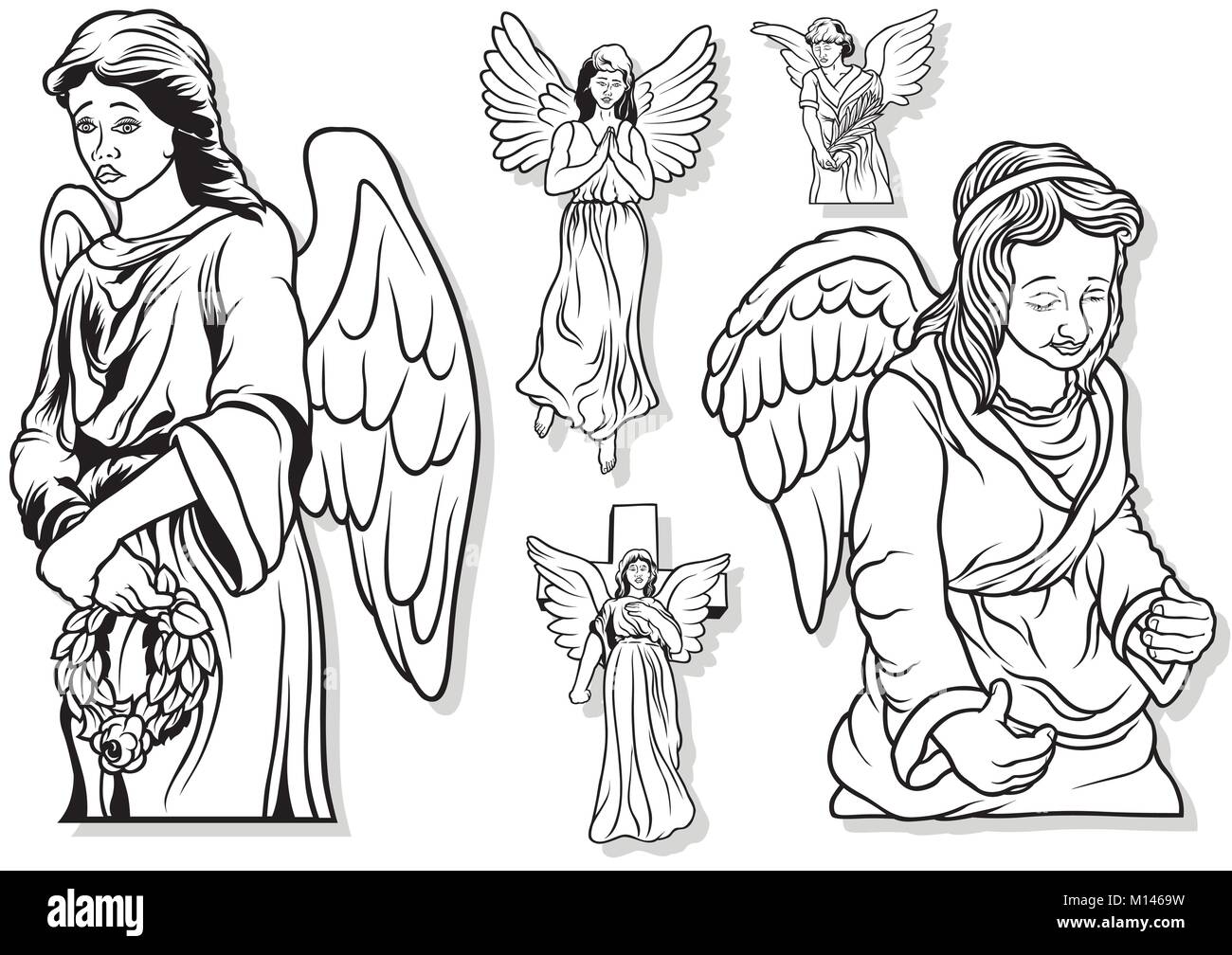 Female Angels Set Stock Vector Image & Art - Alamy